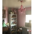 Gypsy Color Acrylic Crystal Chandelier, Pink 4 Light Ceiling Mount ...