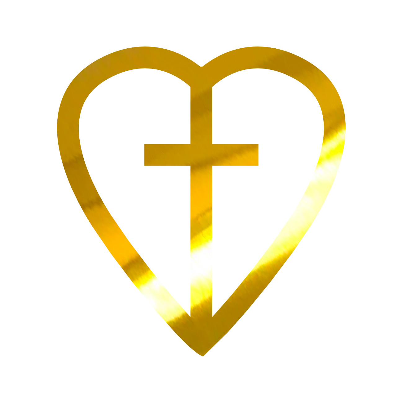 Heart with Cross Sticker Decal Die Cut - Self Adhesive Vinyl ...