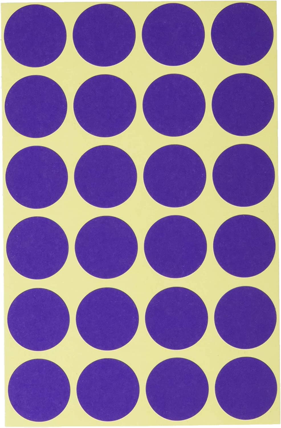 3118 Self-Adhesive Marking Dots, Violet (Ø 18 mm; 96 Adhesive Dots on 4 ...