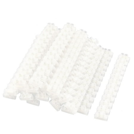 20Pcs 380V 30A 2-4mm2 Cable 2 Row 12 Port Barrier Terminal Block ...