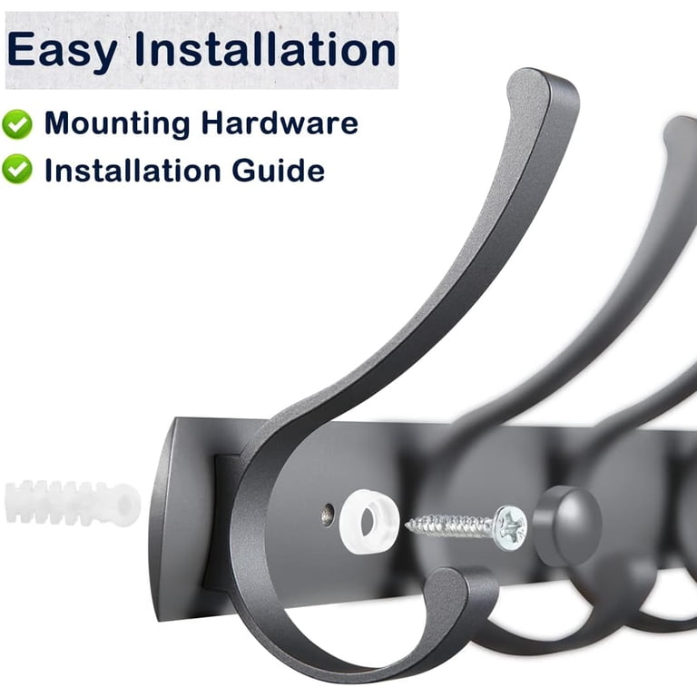 Commercial Wall Mounted Coat Hooks 12 Hook 3 Double Hook Rack Wall
