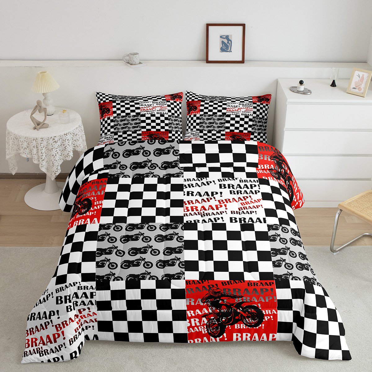 Click here for Yst Dirt Bike Kids Comforter Queen black Grey Red... prices