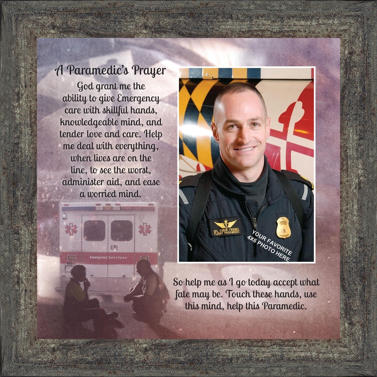 Prayer for the Paramedic Framed Poem, First Responders Gift, EMS, EMT ...