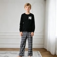 Boys Playwear Solid Crew Neck Long Sleeve 2-Piece Outfit Plaid Pants ...