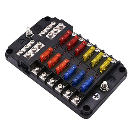 12 Way Fuse Box Fuses Warning Indicator Damp- Cover, 12 Circuits Fuse ...