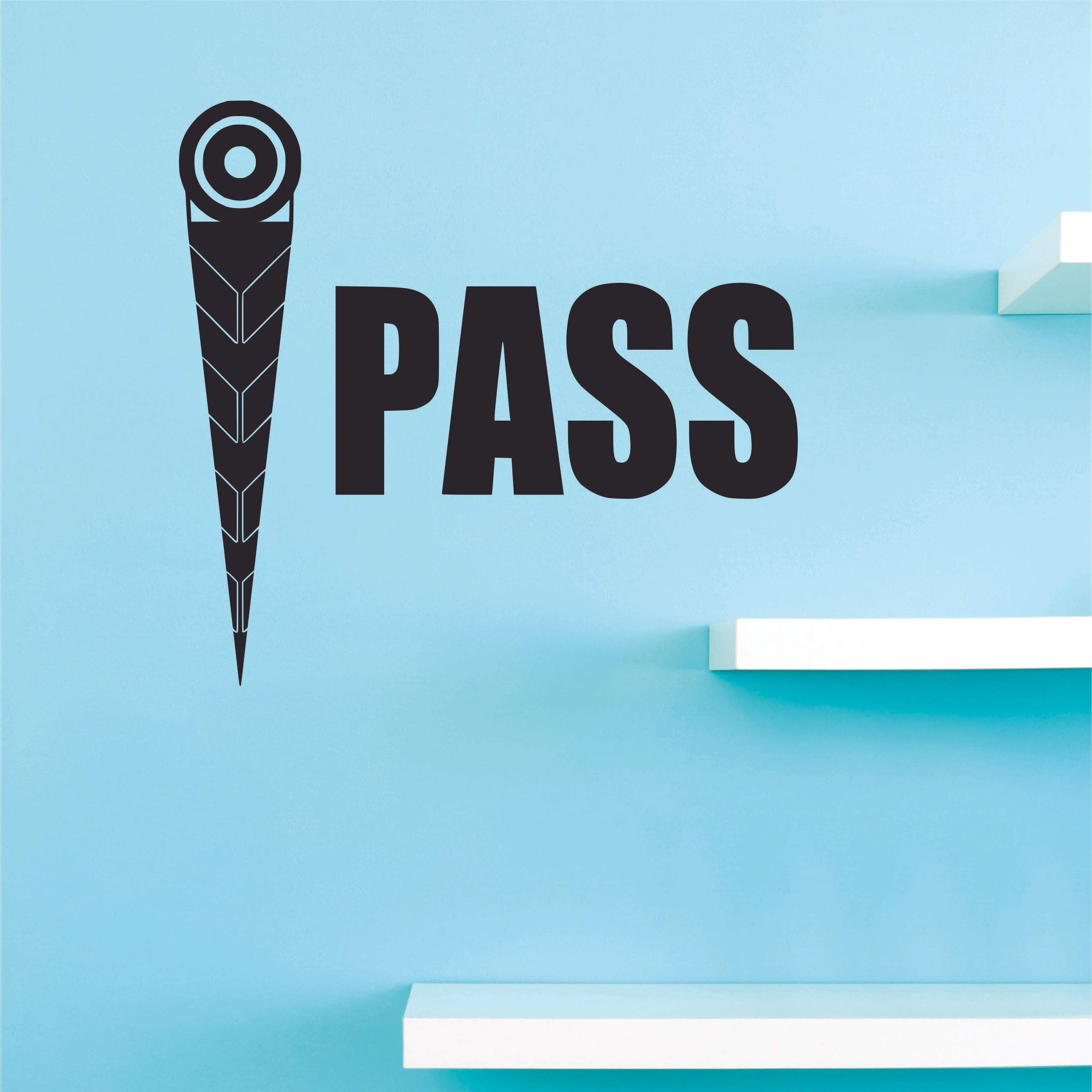 Pass Wall Decal - Cool Home Art Design Decoration - 14" x 28" Removable ...