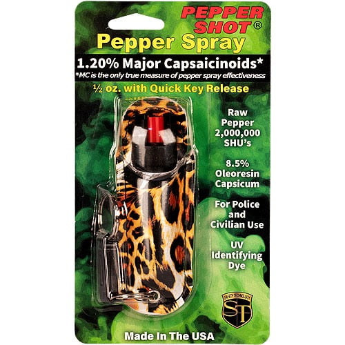 Pepper Shot 1.2% MC 1/2 oz Halo Holster Leopard Black/Orange - Walmart.com