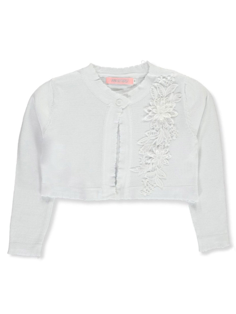 Pink Butterfly Girls' Floral Accent Knit Shrug (Little Girls) - Walmart.com