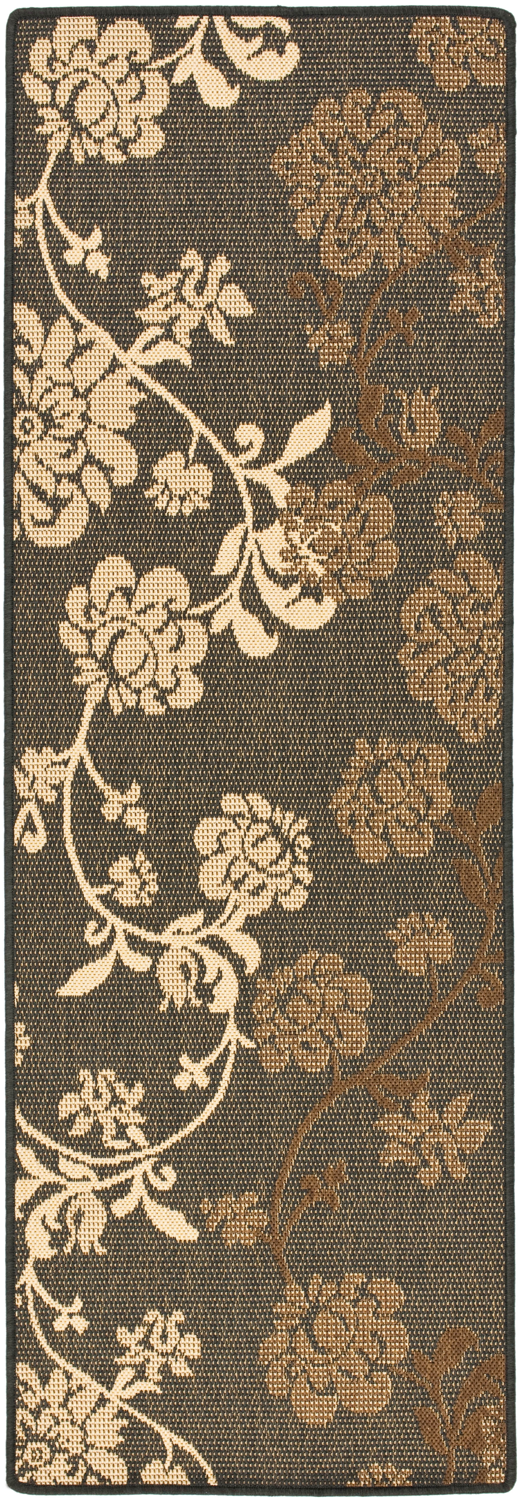 SAFAVIEH Courtyard Cindy Floral Indoor/Outdoor Runner Rug, 2'3" x 6'7 ...