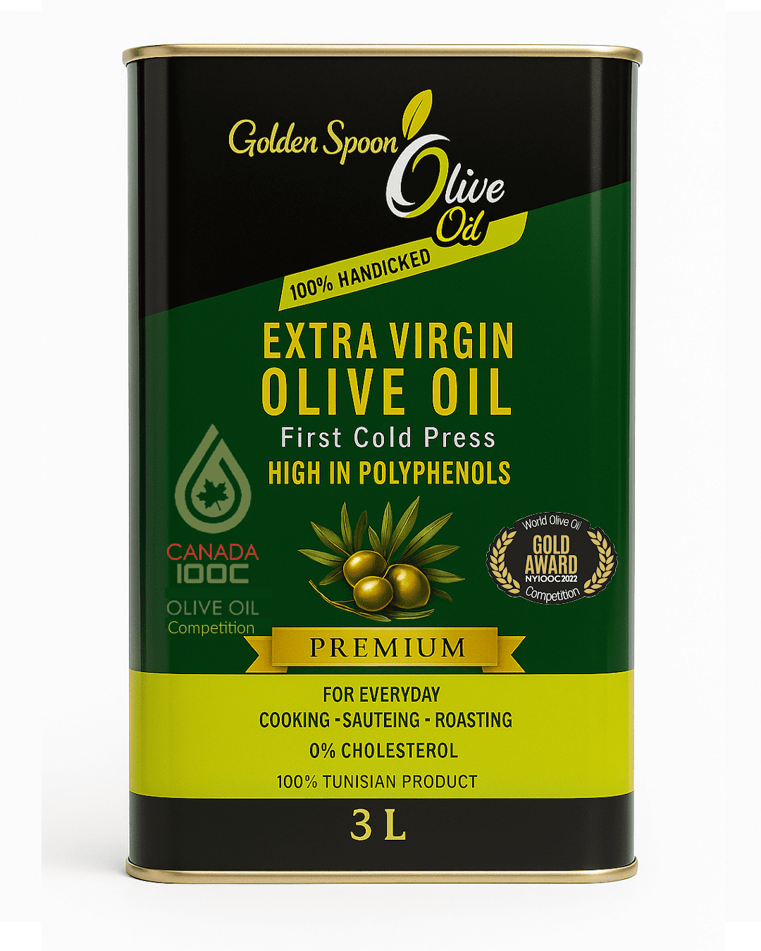 Golden Spoon Premium Extra Virgin Olive Oil 3L - Gold Medal Winner ...