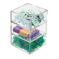 mDesign Plastic Square Desk Organizer for Office Desktop Drawers - 3 ...