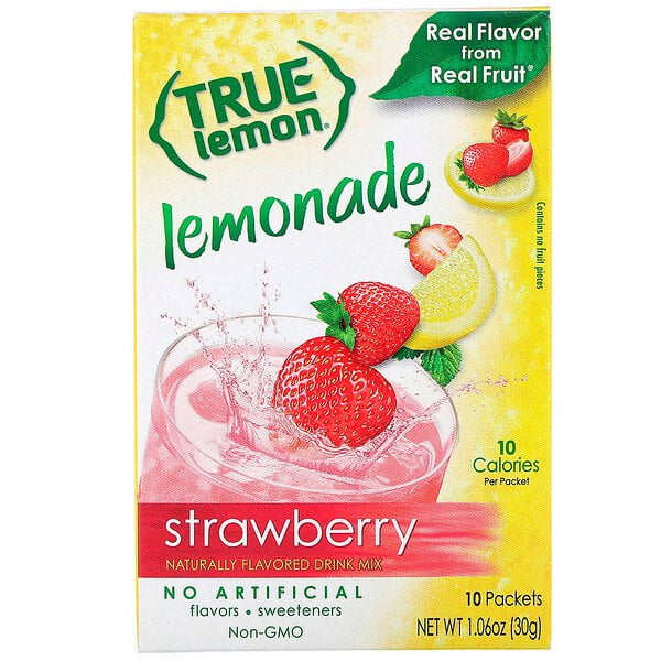 True Citrus, True Lemon, Strawberry Lemonade, 10 Packets, 0.11 oz (3 g ...