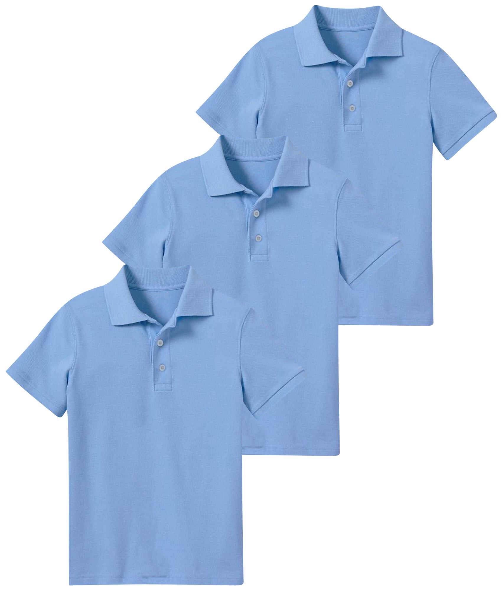 Jumpstart Boys' School Uniform Shirt - 3 Pack Short Sleeve Polo T-Shirt ...