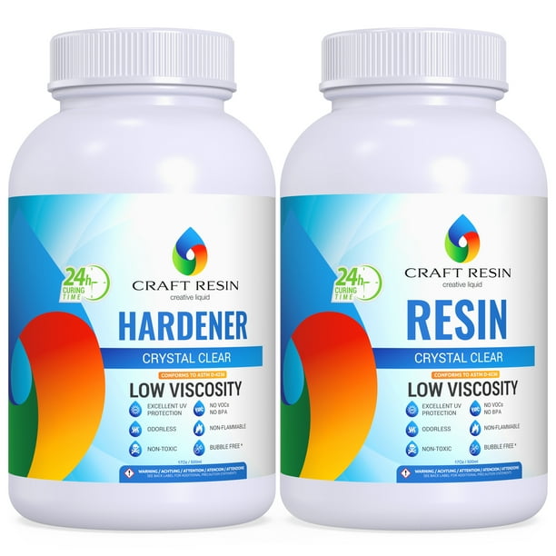 Craft Resin Epoxy Resin Kit - Crystal Clear Resin & Hardener Casting ...