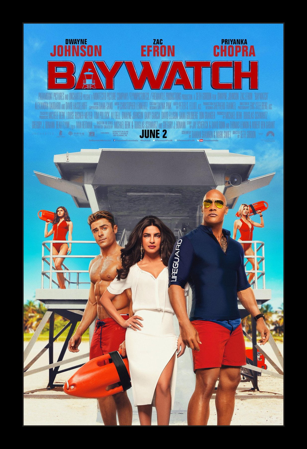 BAYWATCH - 11x17 Framed Movie Poster - Walmart.com