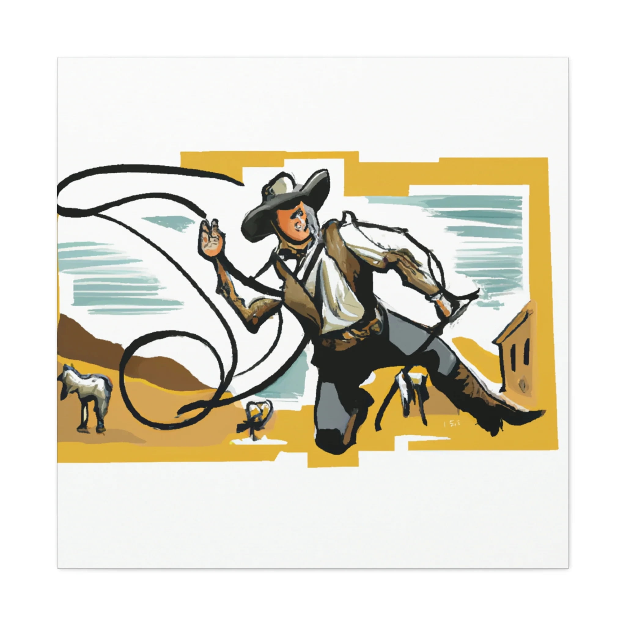 Lassoing Western Freedom - Canvas - Walmart.com