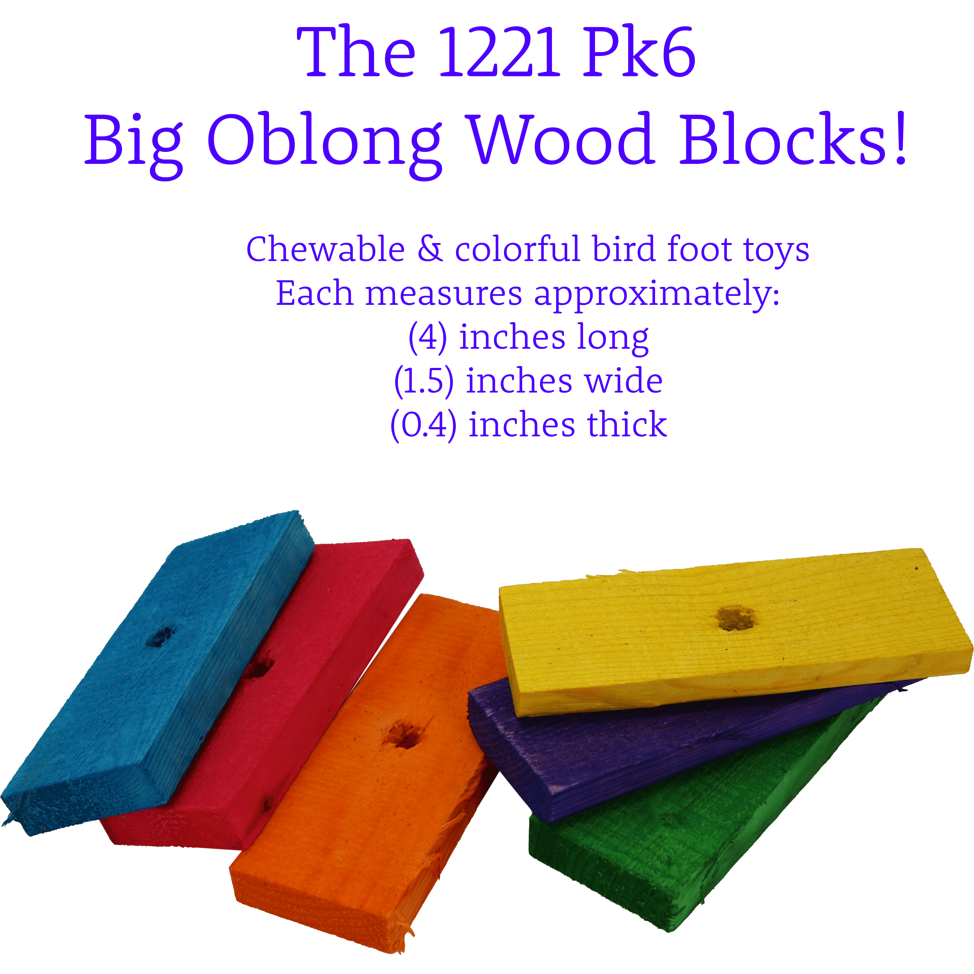 1221 Pk 6 Big Oblong Wood Blocks - Walmart.com