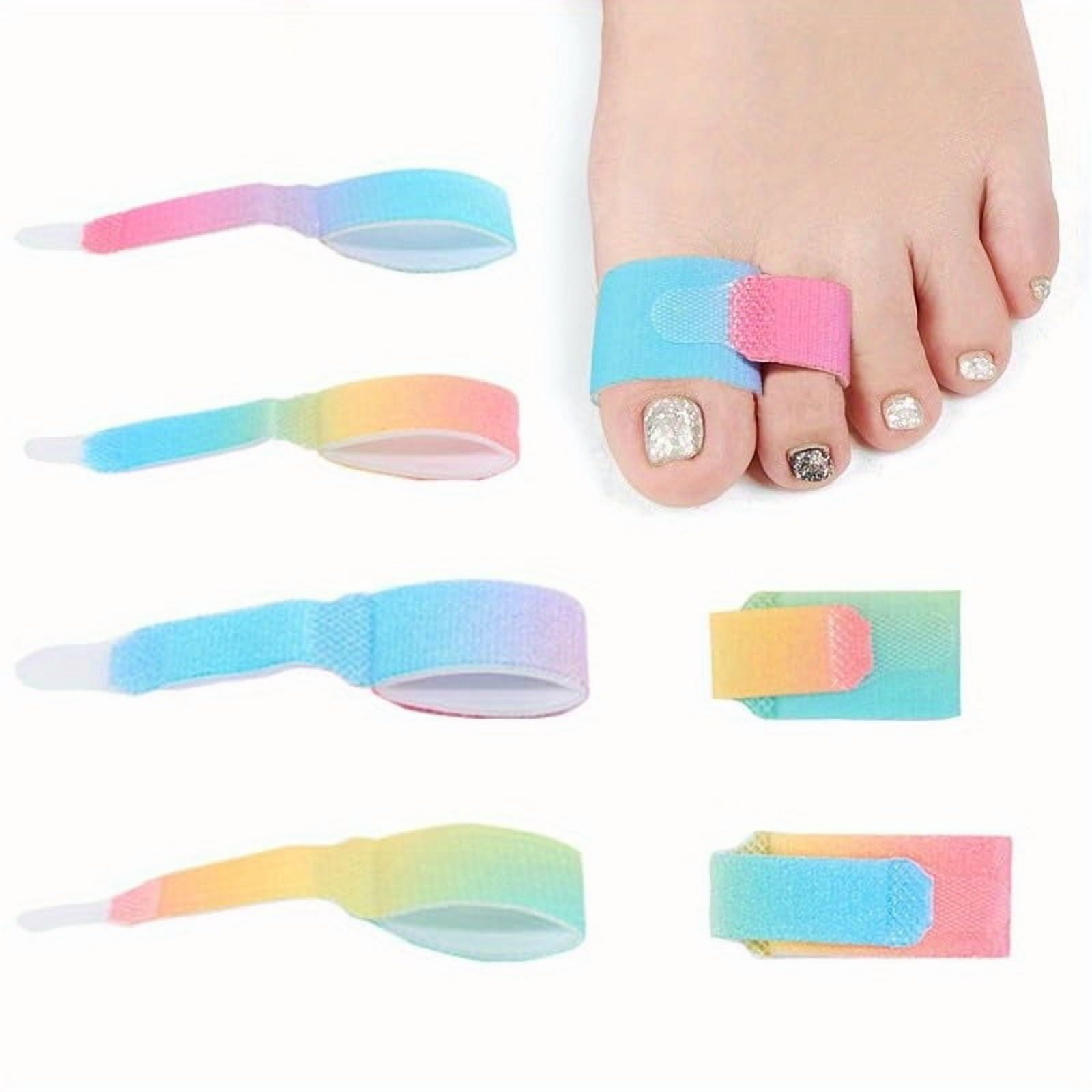 QUTETN 6 Pack Fabric Hammer Toe Corrector Wraps Reusable Buddy Wraps ...