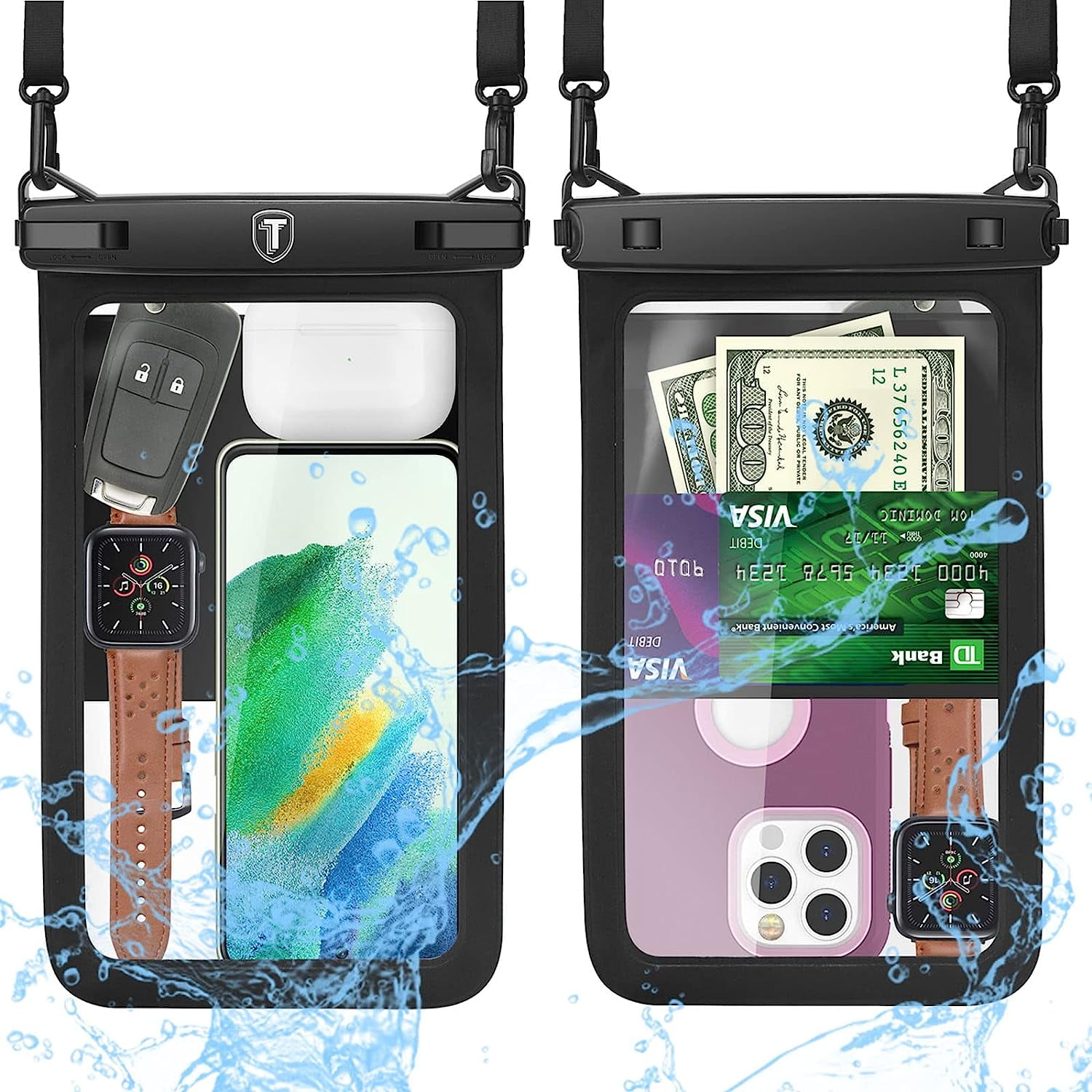 Tiflook [Up to 10"] Large Capacity Waterproof Phone Case IPX8 [1-Pack ...