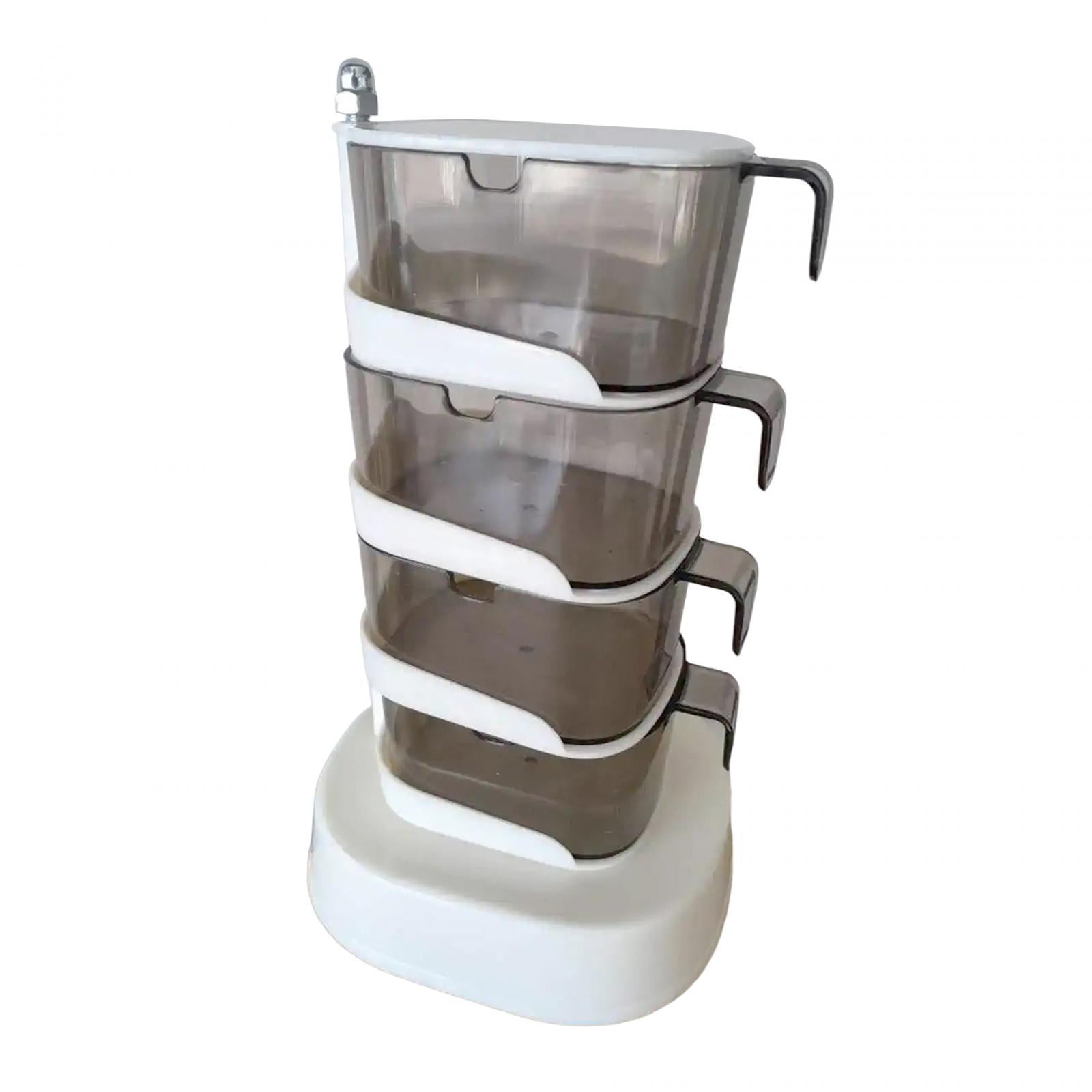 Condiment Pots Vertical Rotatable Seasoning Box Transparent Rotating ...