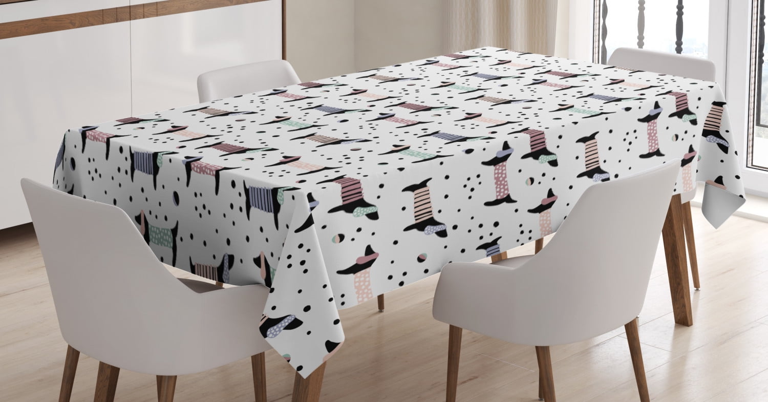 Ambesonne Dog Lover Tablecloth Rectangular Table Cover, Dachshund ...