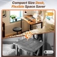 Quick-Folding Computer Desk Space Saver Brown 31.5 Inch with ...