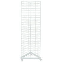 SSWBasics White Triangle Slat Grid Tower with Base & Casters Grid Wall ...