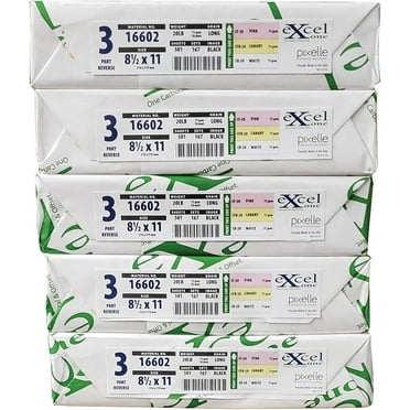 8.5 x 11 Excel One Carbonless Paper, 3 part Reverse (Bright White ...
