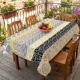 Boho Colorful Ethnic Art Stripe Table Cloth 60x84in, Waterproof ...