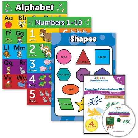 4 Pack - Preschool Curriculum Kit on CD & ABC Alphabet + Numbers 1-10 ...