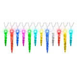 Gemmy Lightshow Christmas Lights 24.5' Color Motion Icicle Lights ...