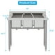 Simzone Stainless Steel Utility Sink with 3 Compartments,[Wide ...