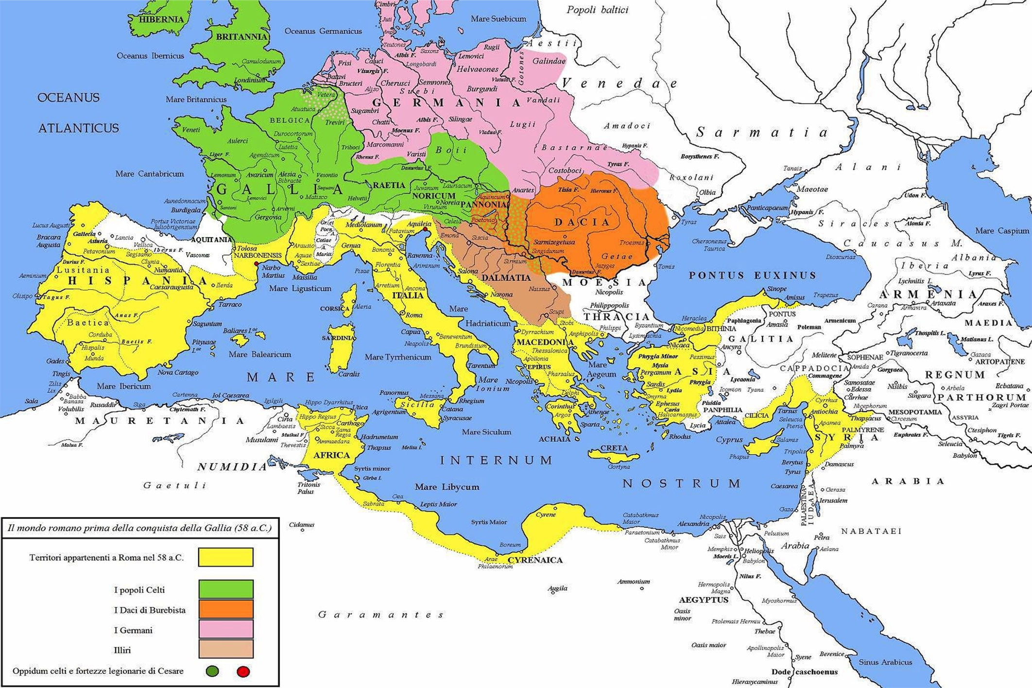 24x36 gallery poster, Map of Celtic Gallia and the Roman Republic ...