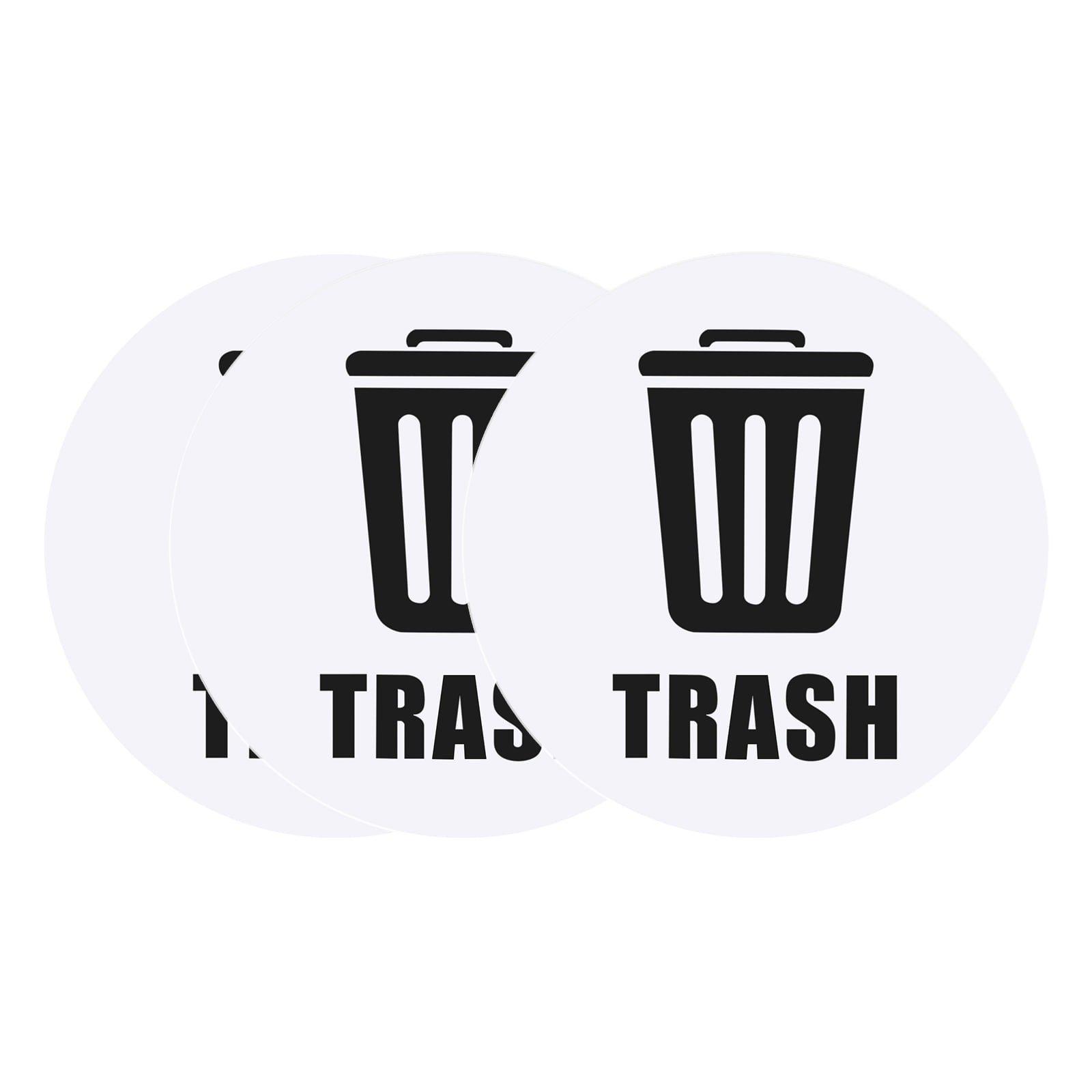 Uxcell Trash Stickers Decals Bin Labels 5 Inch Large Vinyl White, 3 ...