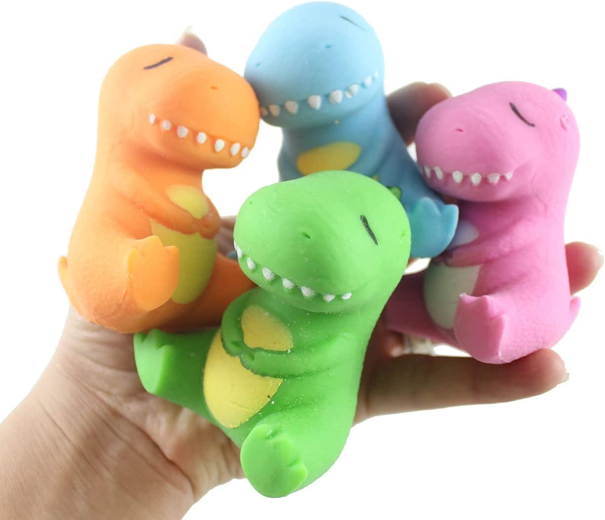 Set of ALL 4 COLOR Dinosaur Soft Cream Doh Filled Stress Ball - Squishy ...