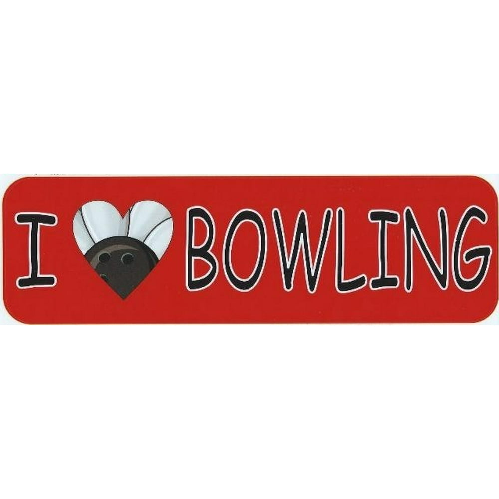 10in x 3in I Love Bowling Bumper Sticker Window Decal Stickers Vinyl ...