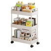 Mainstays 3 Tier Round Metal Utility Cart, Rich Black, Easy Rolling ...