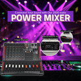 Complete Professional 2000 Watts Complete PA System 6 Ch Mixer 10 ...
