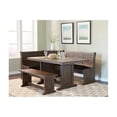 Pemberly Row 4PCs Corner Dining Set/Breakfast Nook in Tobacco Leaf with ...