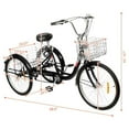 Zimtown Adult Tricycle, 7 Speed Black Trike, 24" Wheels, Large Cargo ...