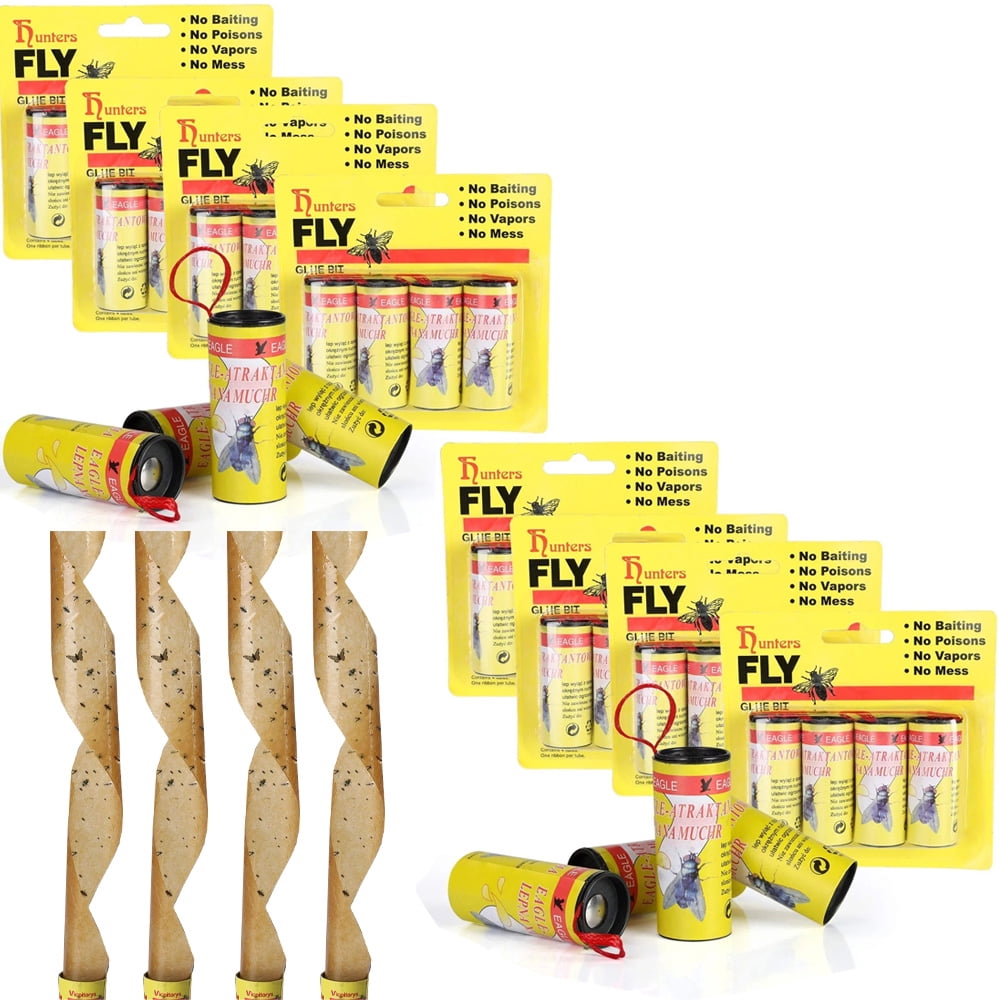 Artrylin 32rolls Sticky Fly Paper Strips Fly Paper Catcher Fruit Fly ...
