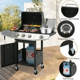 Seizeen Propane Gas Grill, 3 Burners BBQ with Side Burner, 133950BTU ...