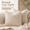 22x22 Inch Boucle Throw Pillow Covers Set of 2, Natural Beige Ivory ...