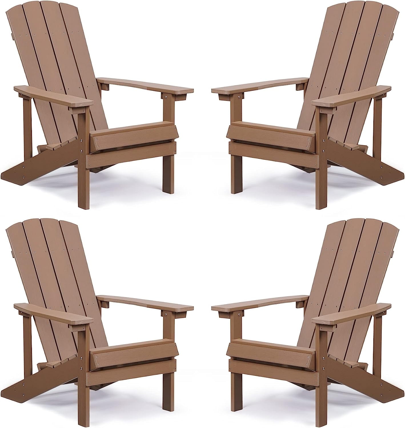 Cozyhom Stackable Adirondack Chairs Set of 4, 400LBS Weight Capacity ...