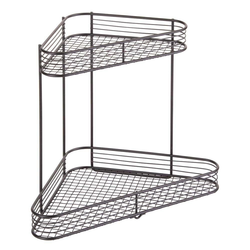 Interdesign 09757 Matte Black Vienna 2 Tier Corner Shelf