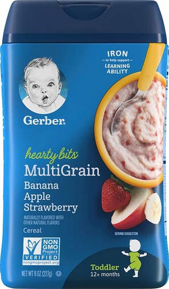 Gerber Baby Cereal Hearty Bits Multigrain Cereal Banana Apple ...