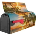 Beach Palm Trees Mailbox Cover Magnetic Sunset Over The Sea Waterproof ...