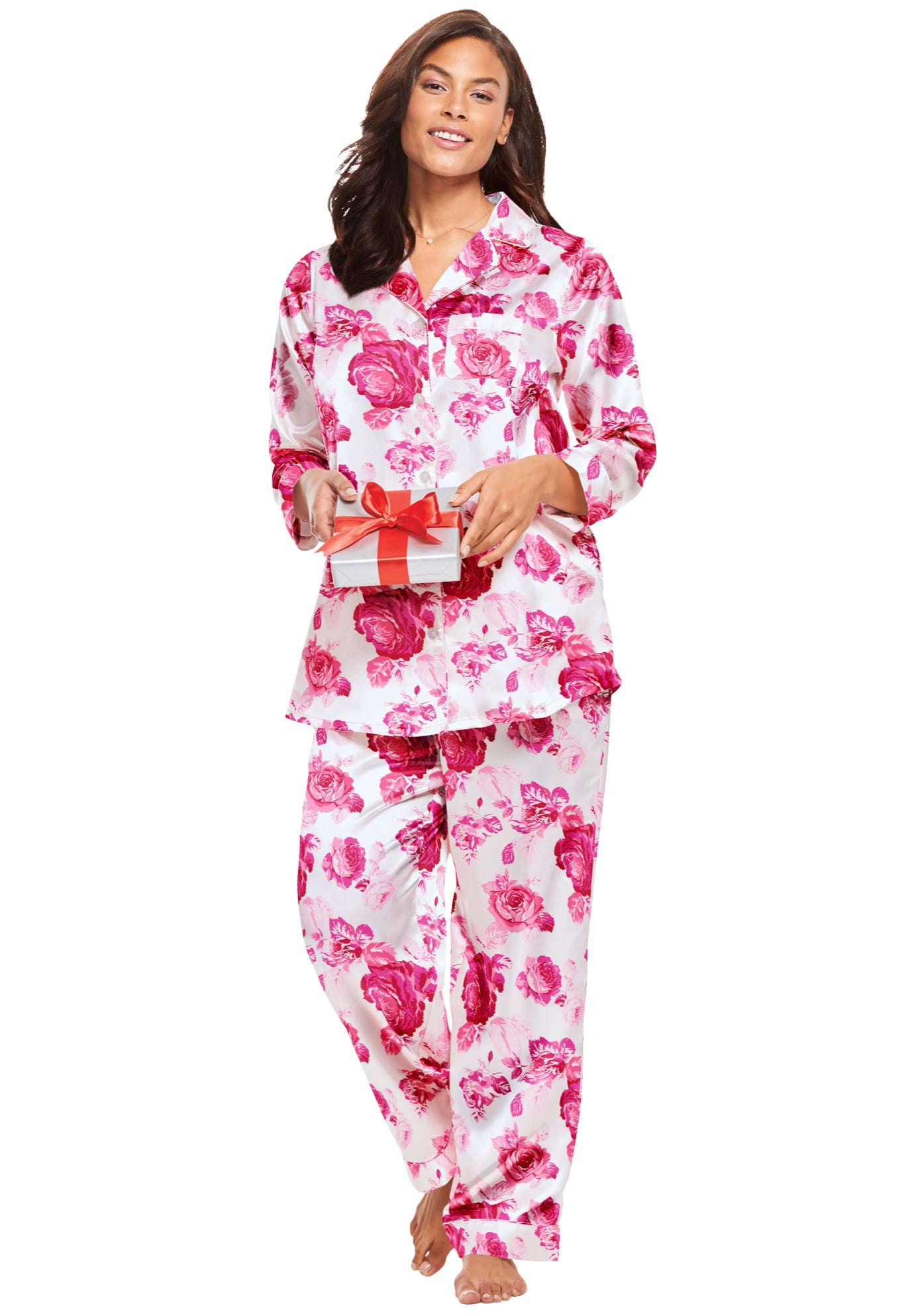 Amoureuse Women's Plus Size The Luxe Satin Pajama Set Pajamas - Walmart.com