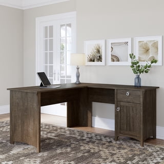 Bush Furniture Cabot 72W Computer Desk with Drawers in Ash Gray ...