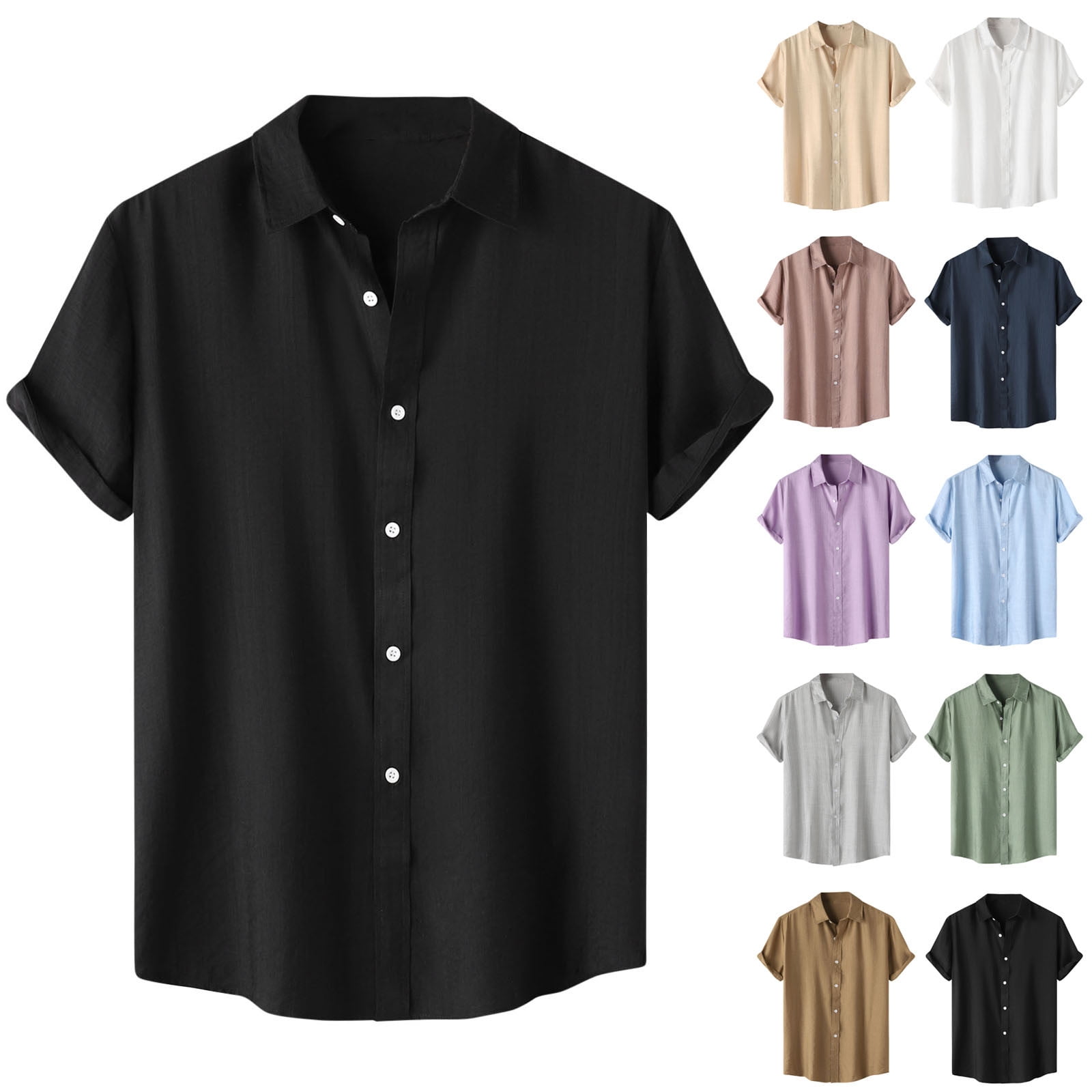 Click here for Cehvom Mens Clearance Basic Shirts summer Turndown... prices